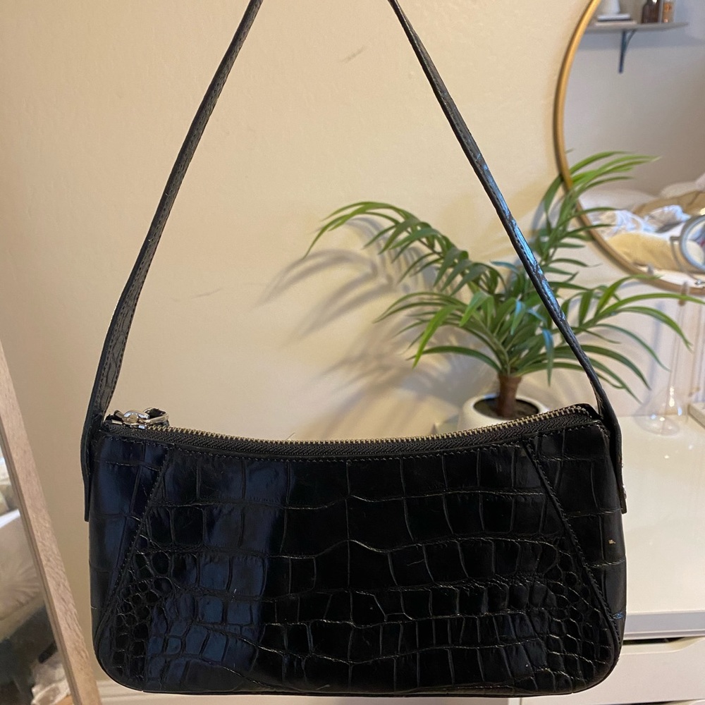 Small Croc Black Purse - Gem